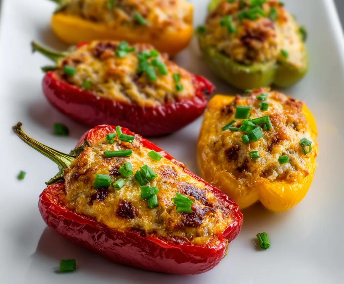 Easy Stuffed Mini Bell Peppers